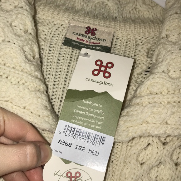 Carraig Donn | Sweaters | Carraig Donn 0 Merino Wool Irish Aran Honeycomb Stitch Cable Knit ...